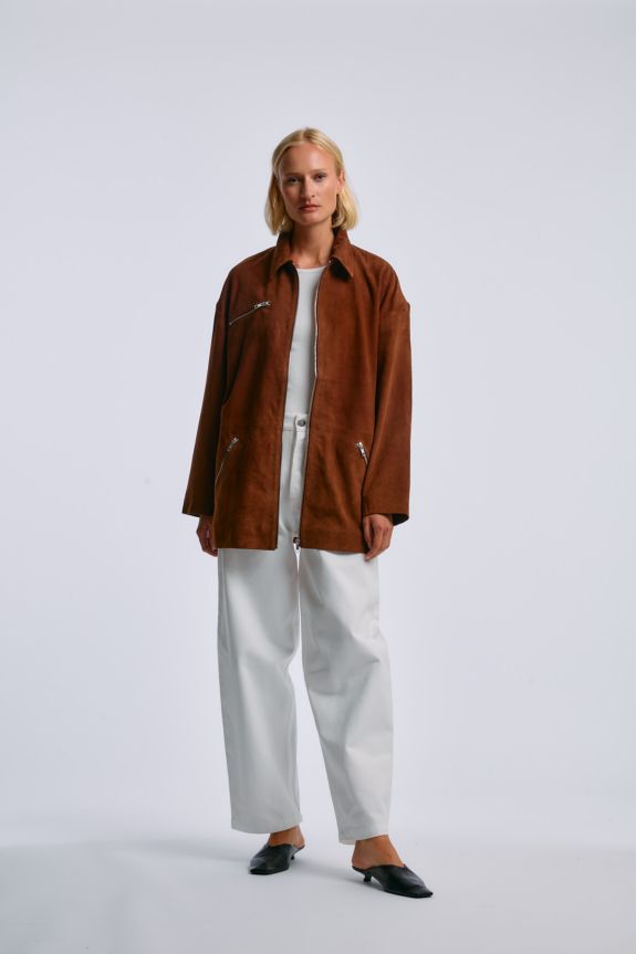 AMBER SUEDE LEATHER JACKET - One and Other