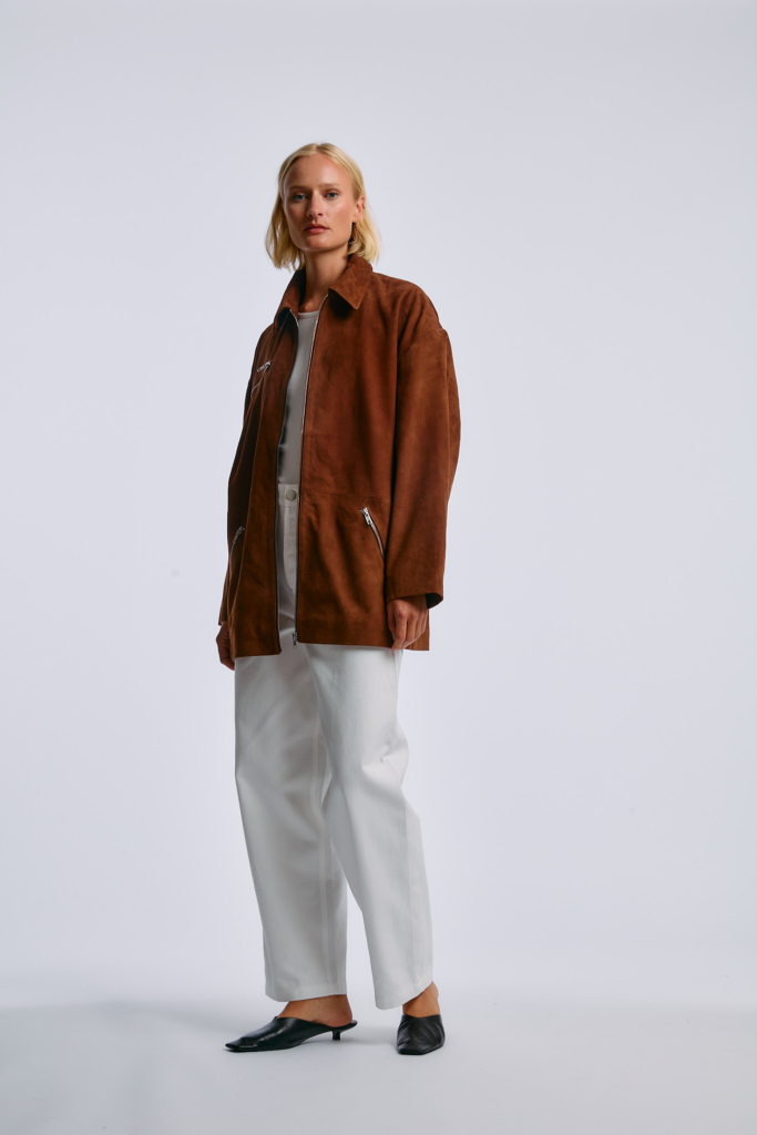 AMBER SUEDE LEATHER JACKET - One and Other